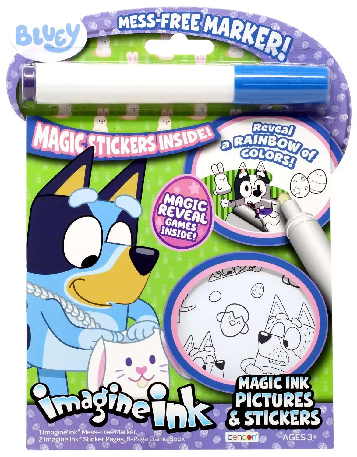 Bluey Imagine Ink Magic Ink Pictures Stickers Activity Book Bendon - ToyWiz