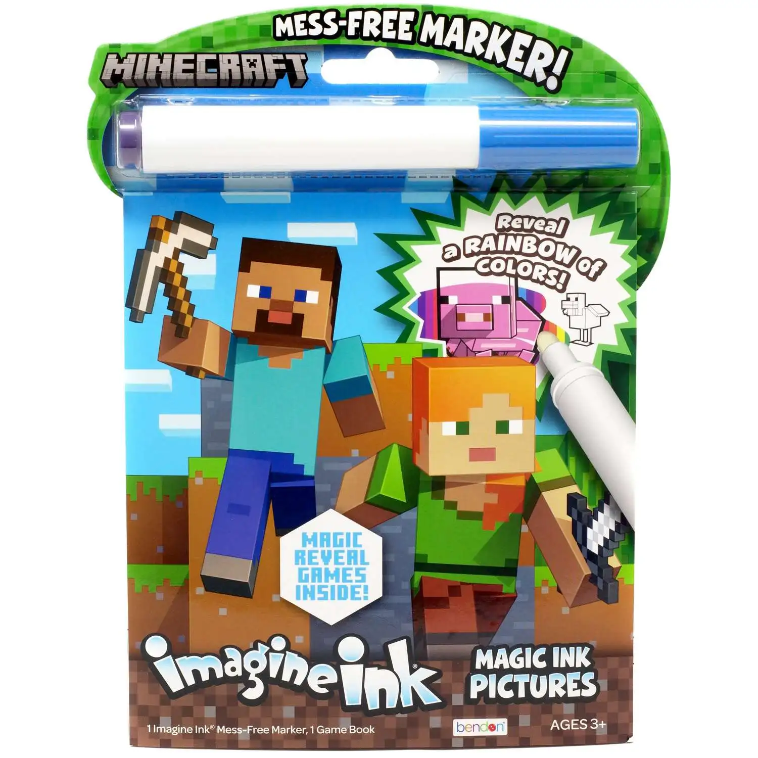 Minecraft Imagine Ink Magic Ink Pictures Activity Book 1 Mess Free ...