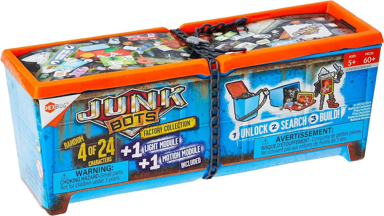 Hexbug Junk Bots Factory Collection Mystery Pack 4 Characters 1 Light 1 ...