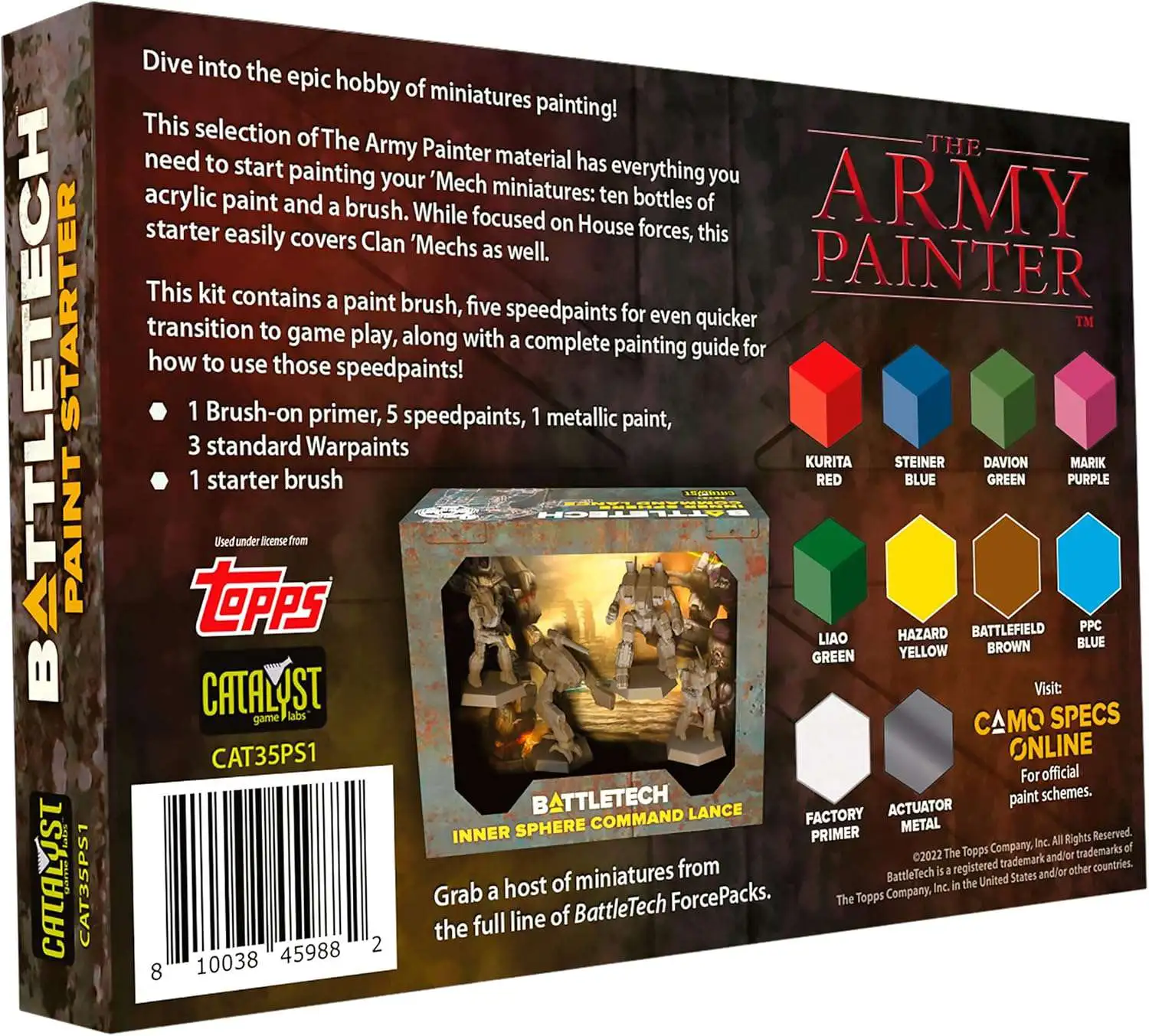 BattleTech The Army Painter Paint Starter Paint Set Includes ...