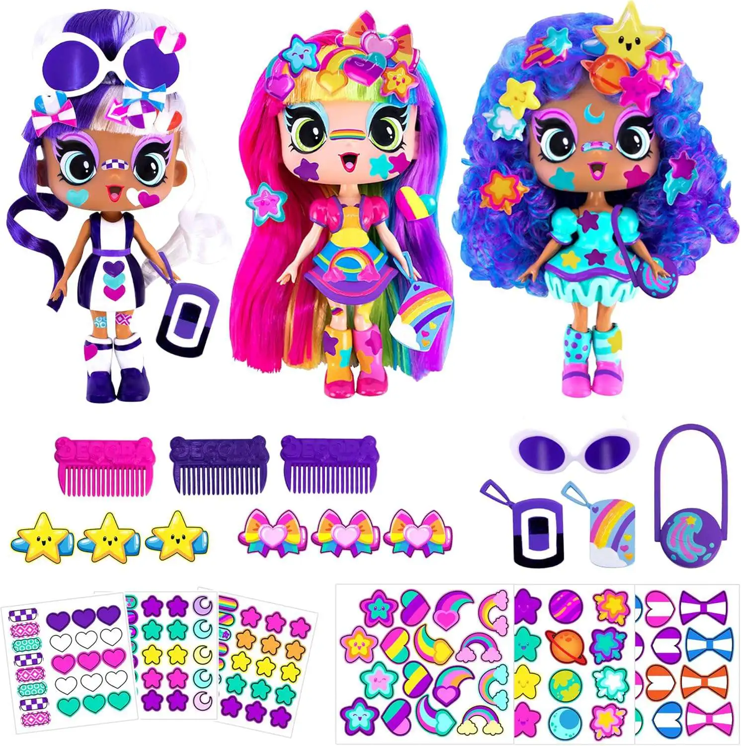 Decora Girlz Series 1 Decora, London Celestia 5 Mini Doll 3-Pack Cepia ...