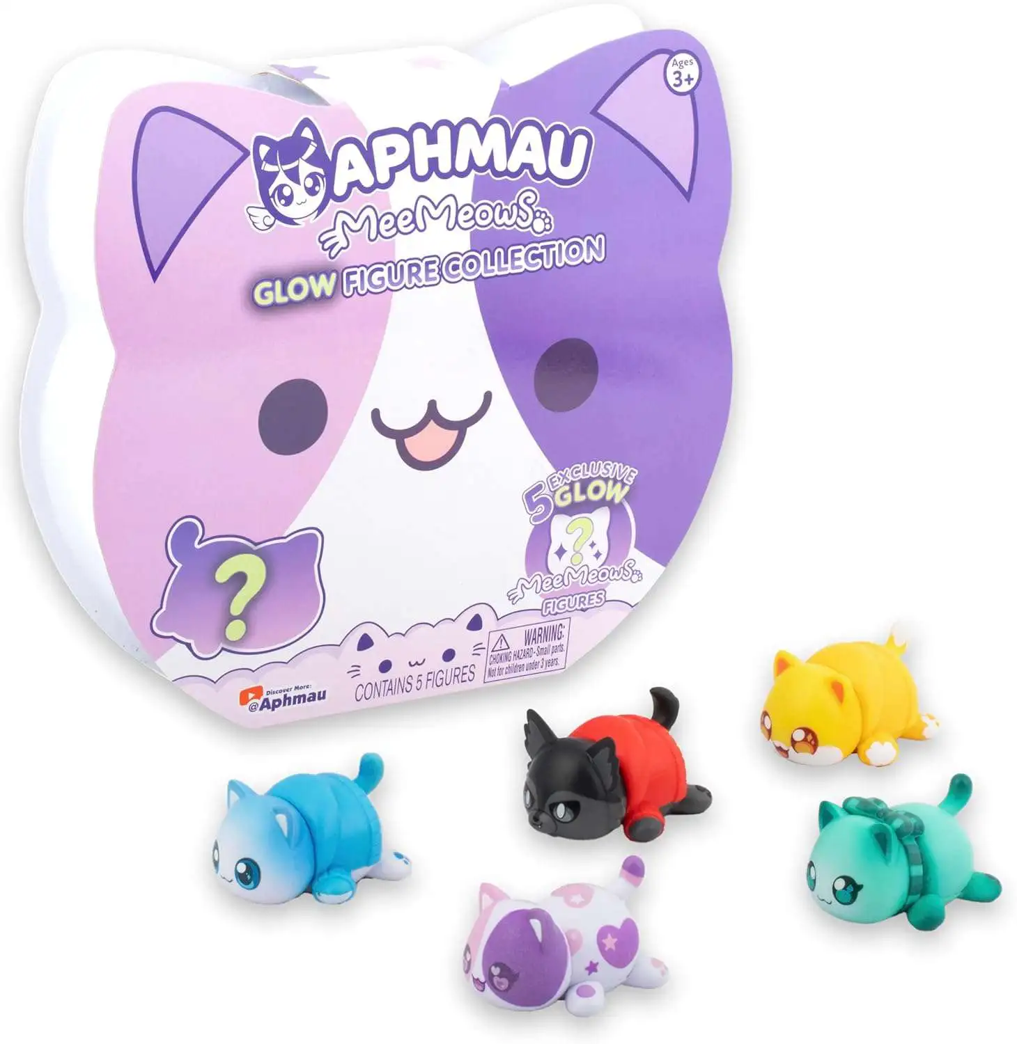 Aphmau MeeMeows GLOW Edition Figure Collection 5-Pack Bonkers Toy Co ...
