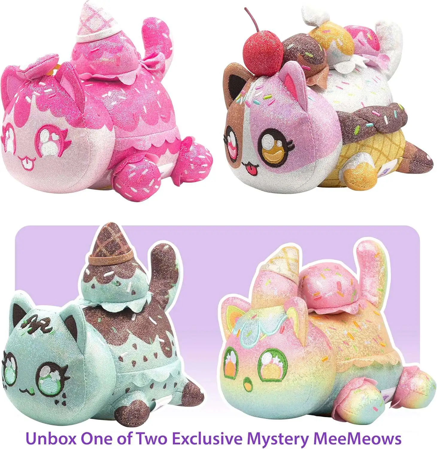 Aphmau MeeMeows Sparkle Collection Ice Cream 6 Plush 3-Pack Includes 1 ...