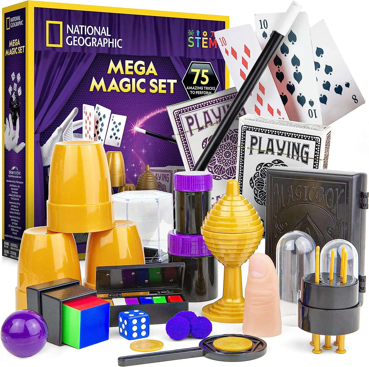 National Geographic Mega Magic Set 75 magic Tricks Blue Marble - ToyWiz