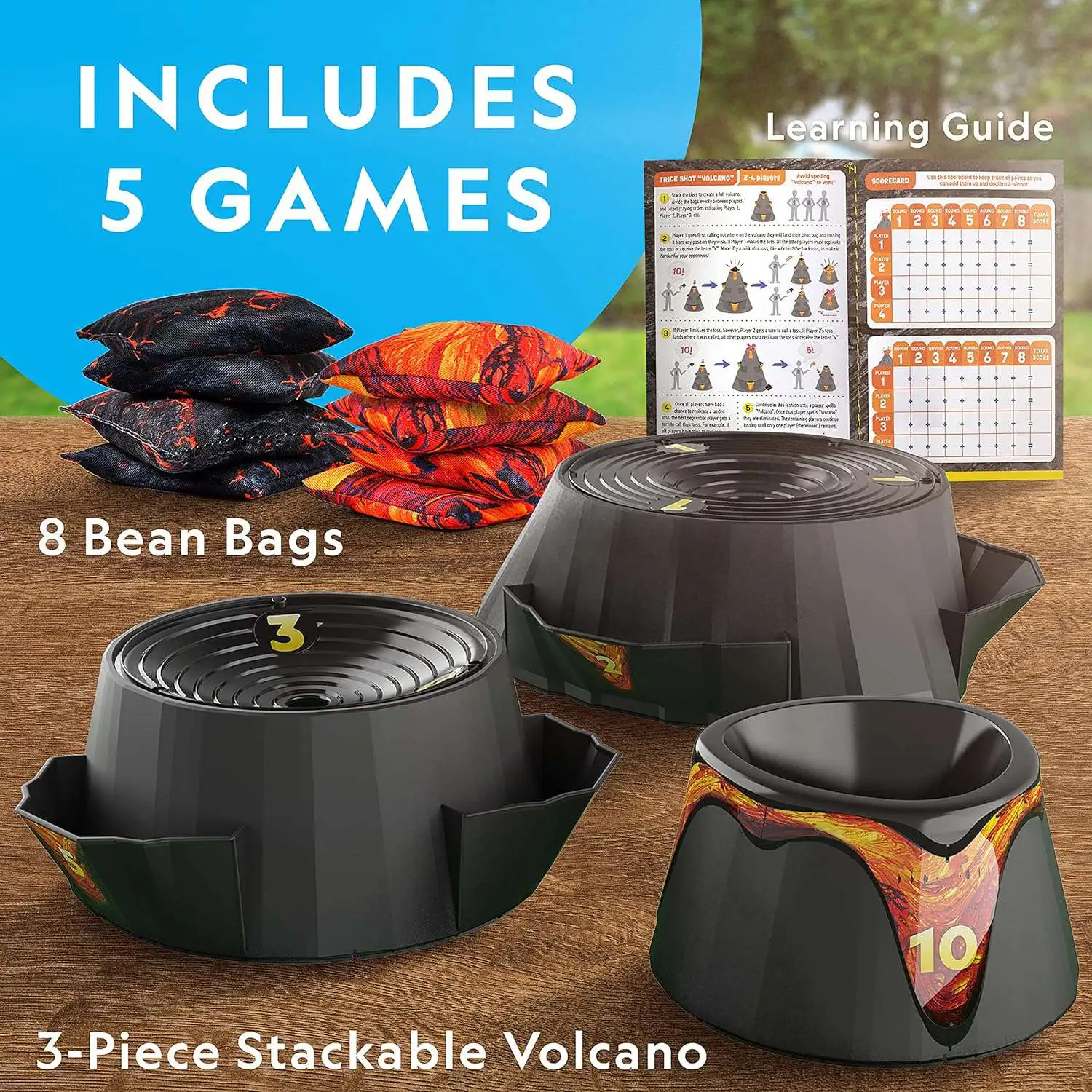 National Geographic Volcano Bean Bag Toss Gamer Blue Marble - ToyWiz