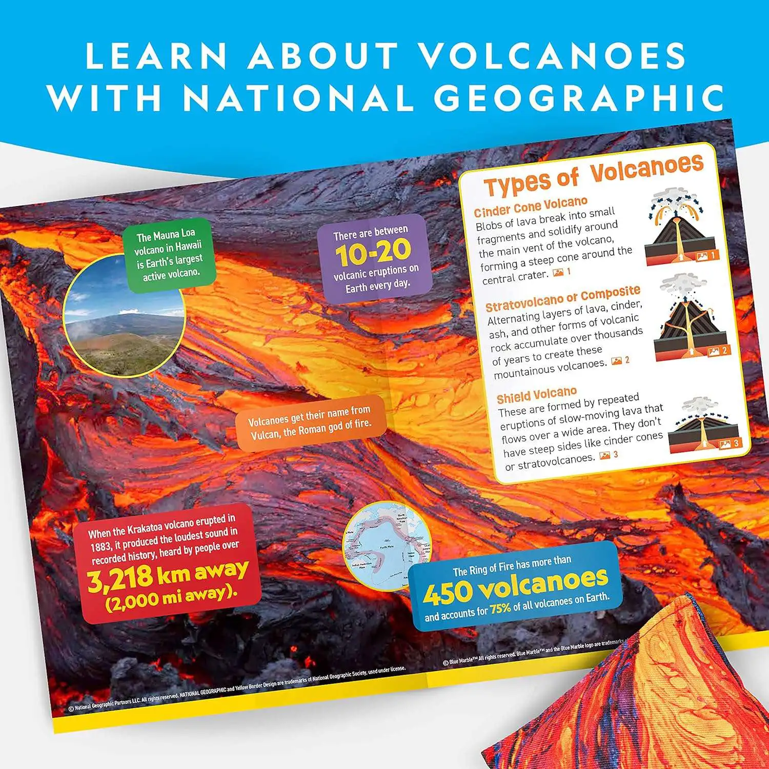 National Geographic Volcano Bean Bag Toss Gamer Blue Marble - ToyWiz