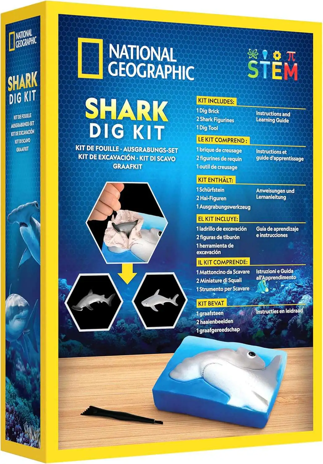 National Geographic STEM Shark Dig Kit Blue Marble - ToyWiz