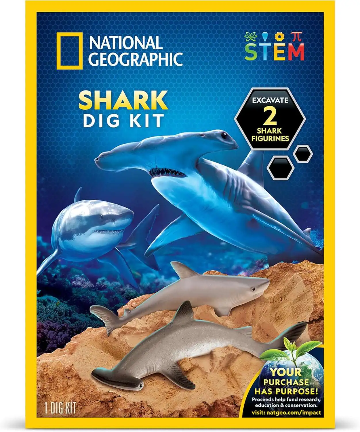 National Geographic STEM Shark Dig Kit Blue Marble - ToyWiz