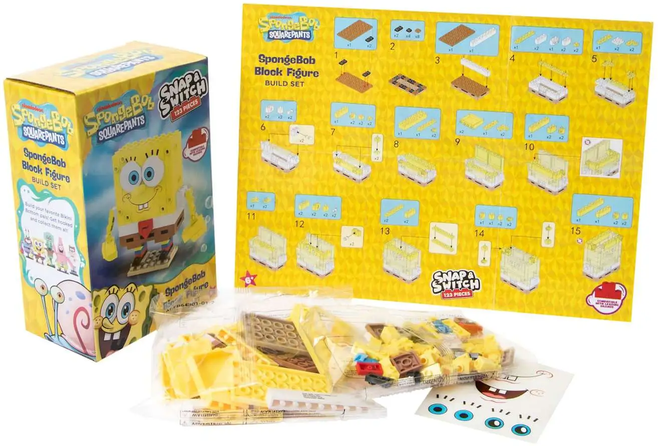 Spongebob Squarepants Snap Switch Spongebob Block Figure Construction ...