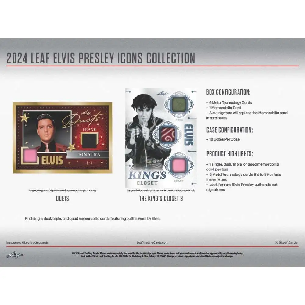 Elvis Presley Icons Collection Trading Card HOBBY Box 7 Cards Leaf - ToyWiz