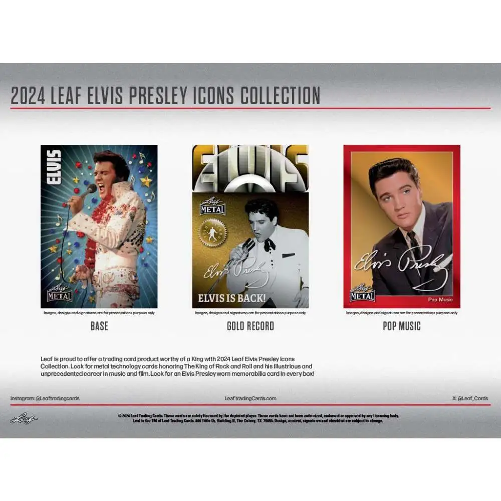 Elvis Presley Icons Collection Trading Card HOBBY Box 7 Cards Leaf - ToyWiz