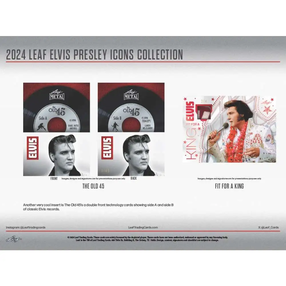 Elvis Presley Icons Collection Trading Card HOBBY Box 7 Cards Leaf - ToyWiz