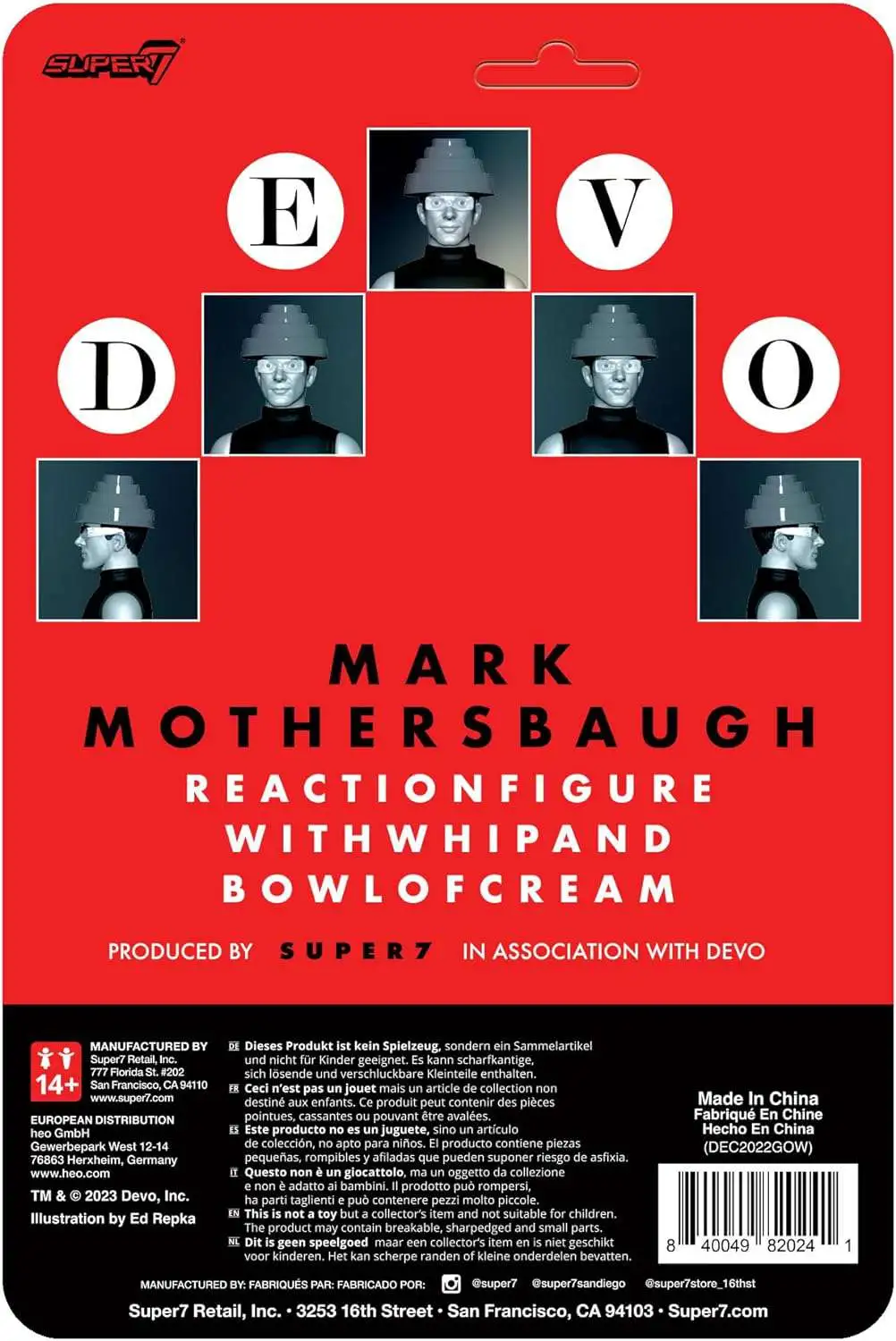 Devo ReAction Mark Mothersbaugh Action Figure Whip It Super7 - ToyWiz