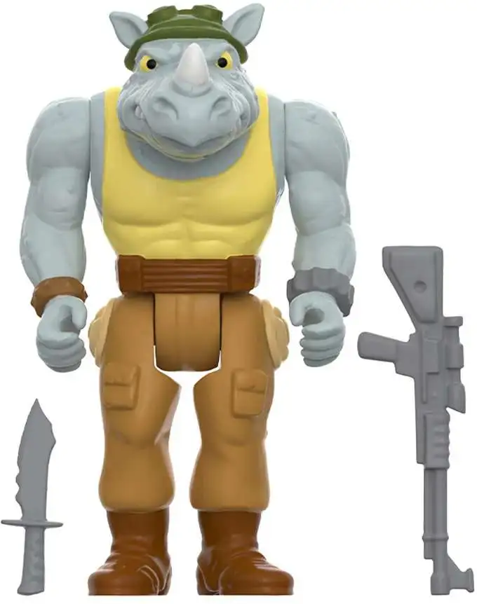 ReAction Teenage Mutant Ninja Turtles Mikeys Pizza Rocksteady 3.75 Action Figure Weird Pizza To ...