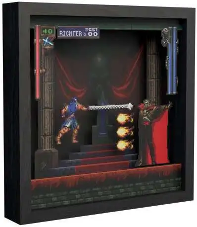 Castlevania Pixel Frames Intro Dracula Shadow Box Art 9x9 Kool Brands ...