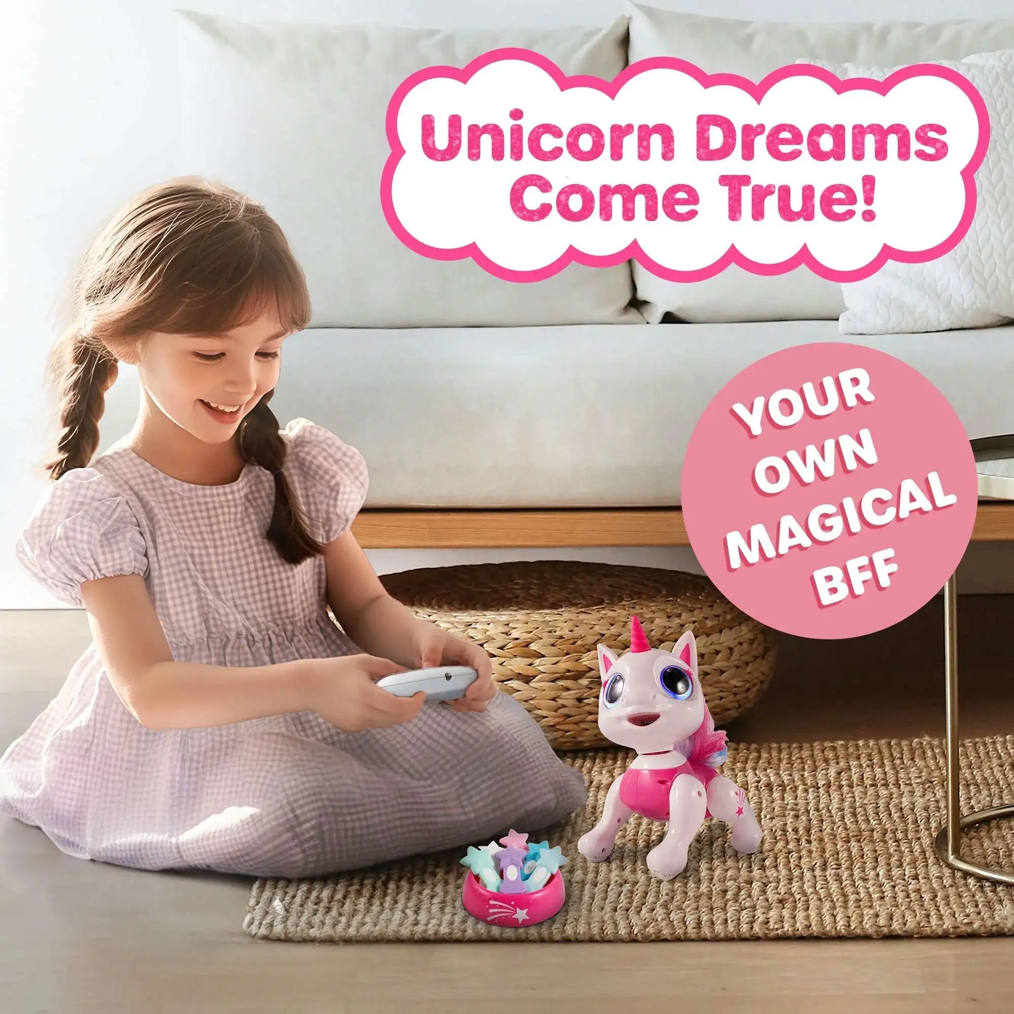 Robo Pets Unicorn Robotic Pet Figure Pink Power Your Fun - ToyWiz