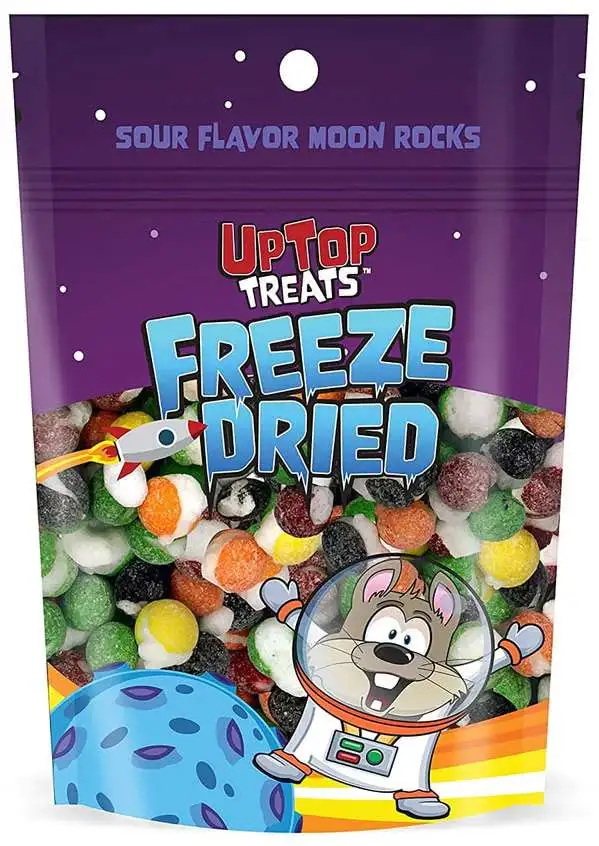 Up Top Treats Freeze Dried Sour Flavor Moon Rocks 3.5 Oz Candy Mile ...