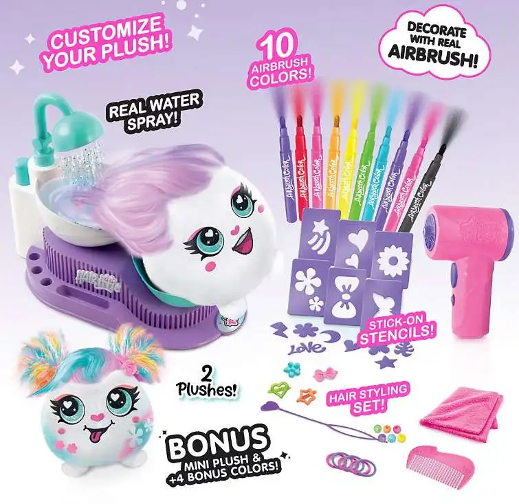 Airbrush Plush Hair-iffic Hairstyling Salon Exclusive Activity Kit ...