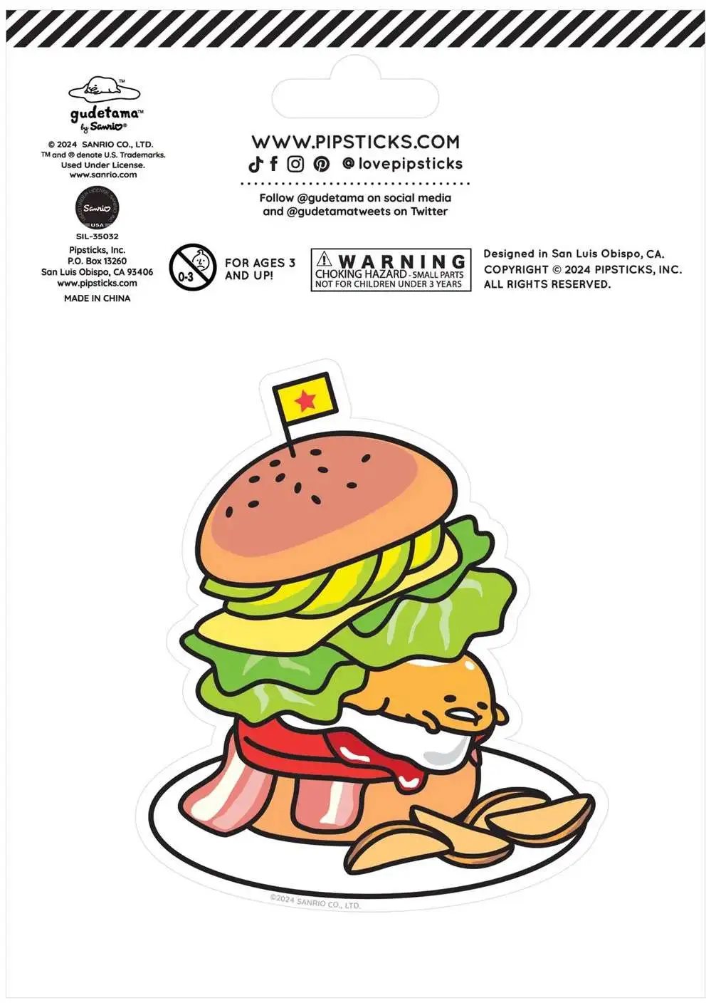 Gudetama Pipstickers Bacon Me Hungry Scratch N Sniff Sticker Set ...