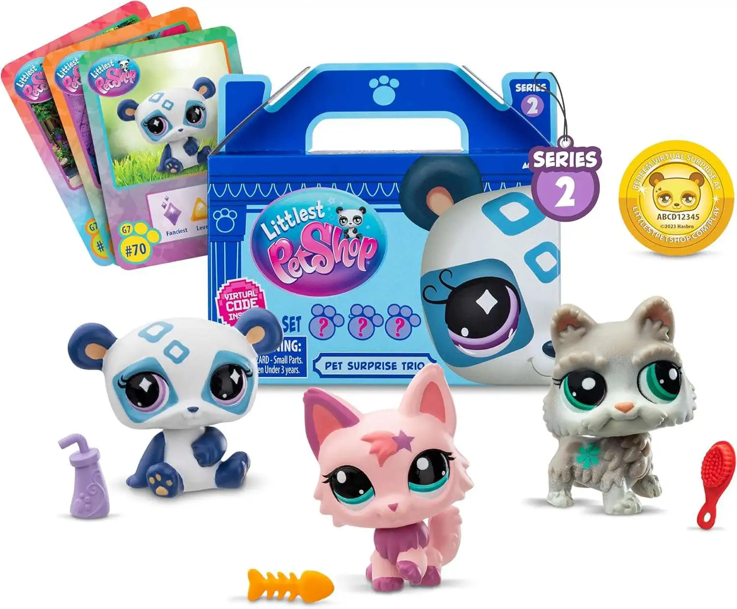 Littlest Pet Shop 2024 Generation 7 Series 2 Pet Surprise Trio Mystery Pack 3 RANDOM Figures, 3 ...