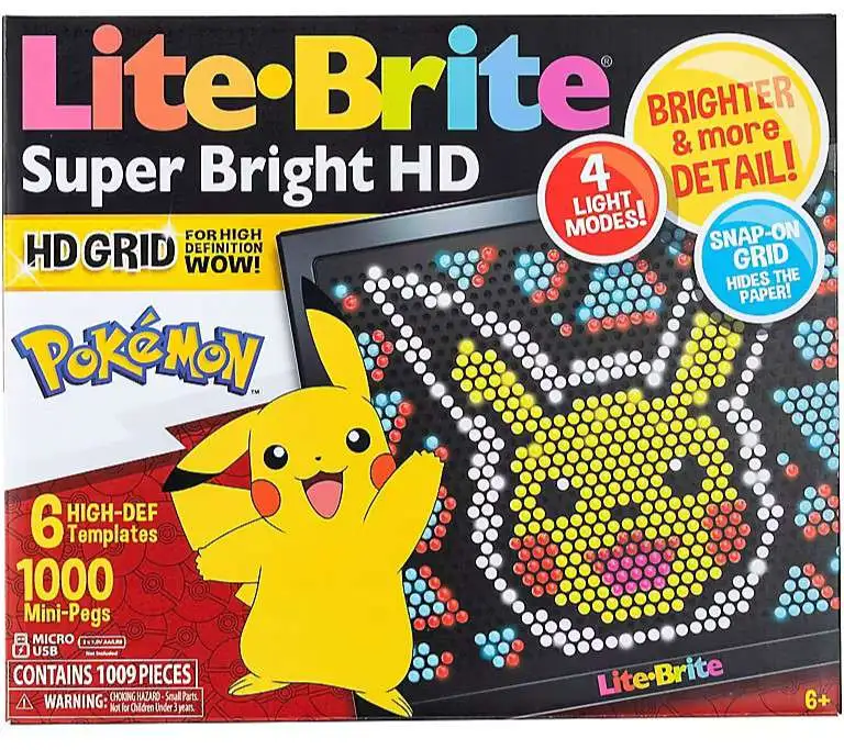 Lite Brite Pokemon Super Bright HD Pokemon Set Basic Fun - ToyWiz