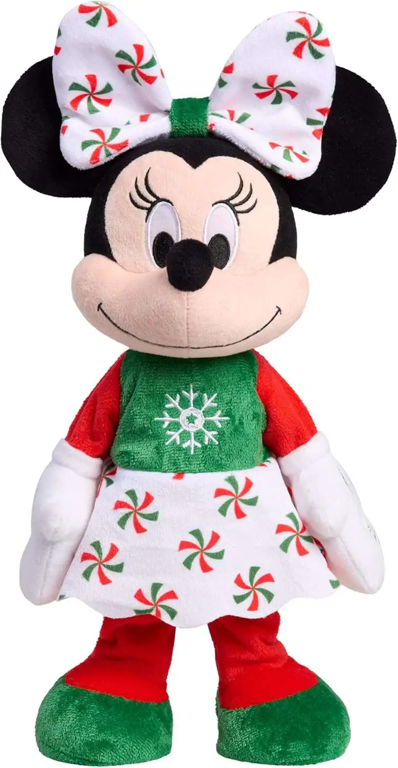 Disney 2025 Holiday Minnie Mouse 13.5 Feature Animated Plush Just Play ...