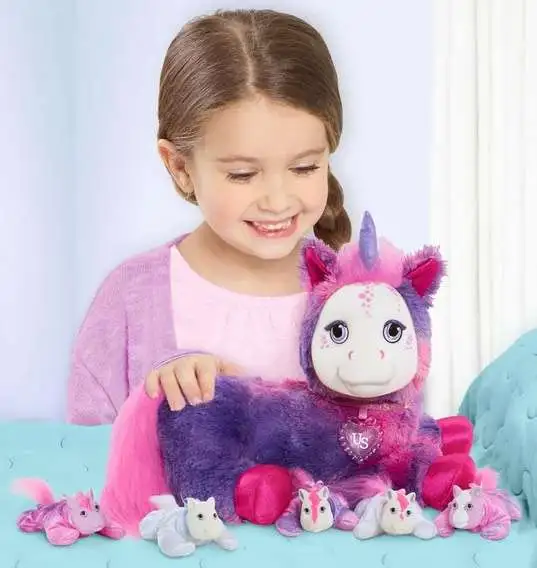 Unicorn Surprise Livia Her Babies Plush Toy Just Play - ToyWiz