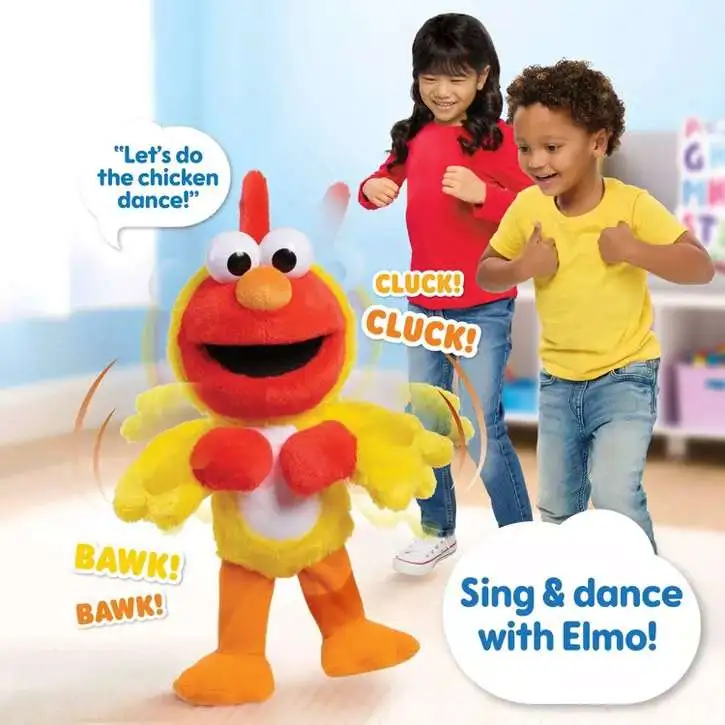 Sesame Street Chicken Dance Elmo 13 Animatronic Plush Just Play - ToyWiz