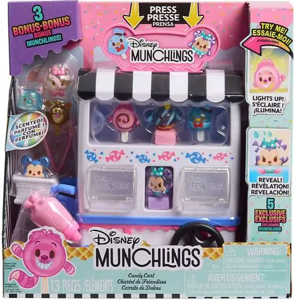 Disney Munchlings Candy Cart Exclusive Playset 3 BONUS Munchlings Just ...