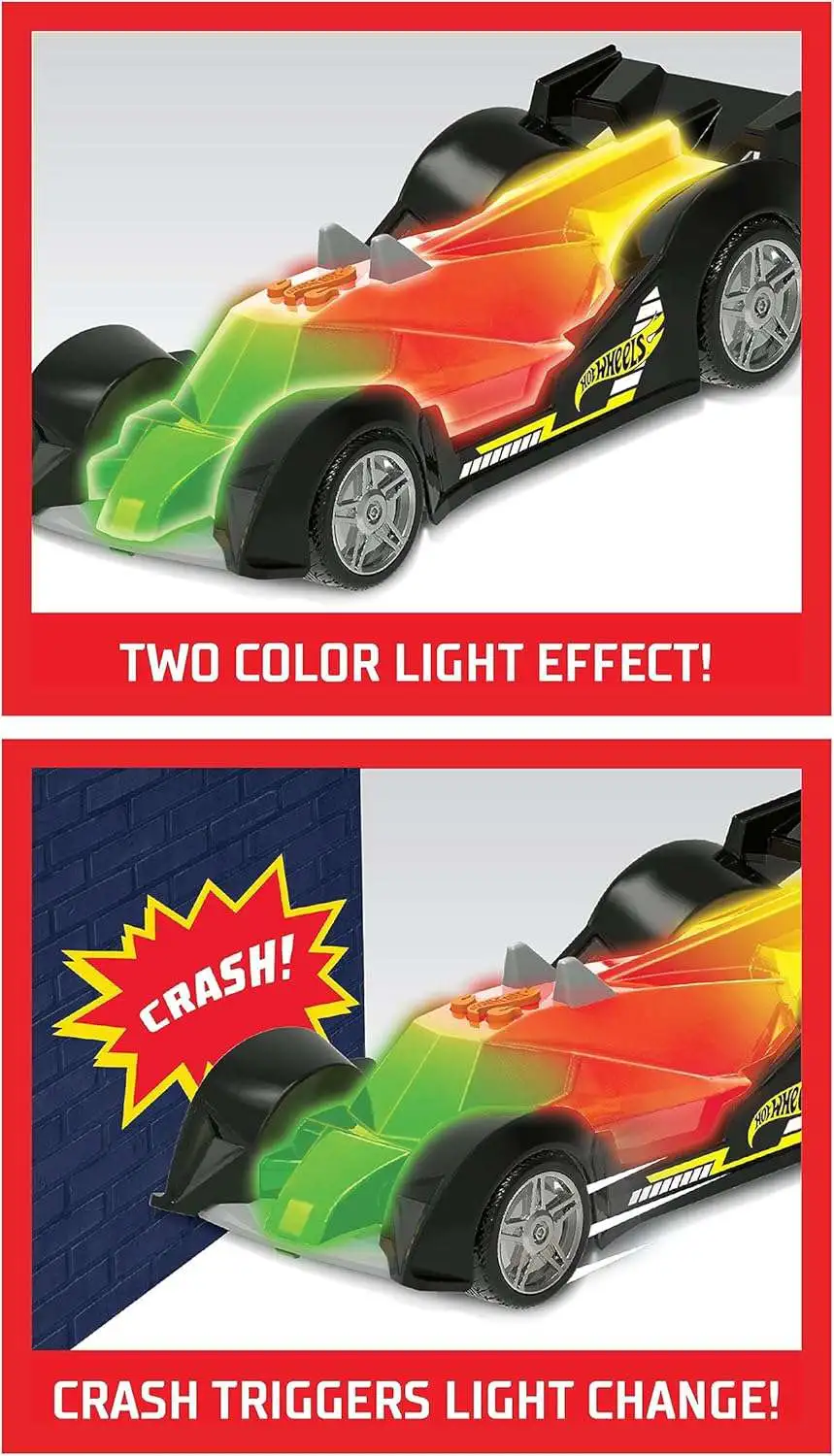 Hot Wheels Color Crashers Hi-Tech Missile Motorized Car with Lights ...