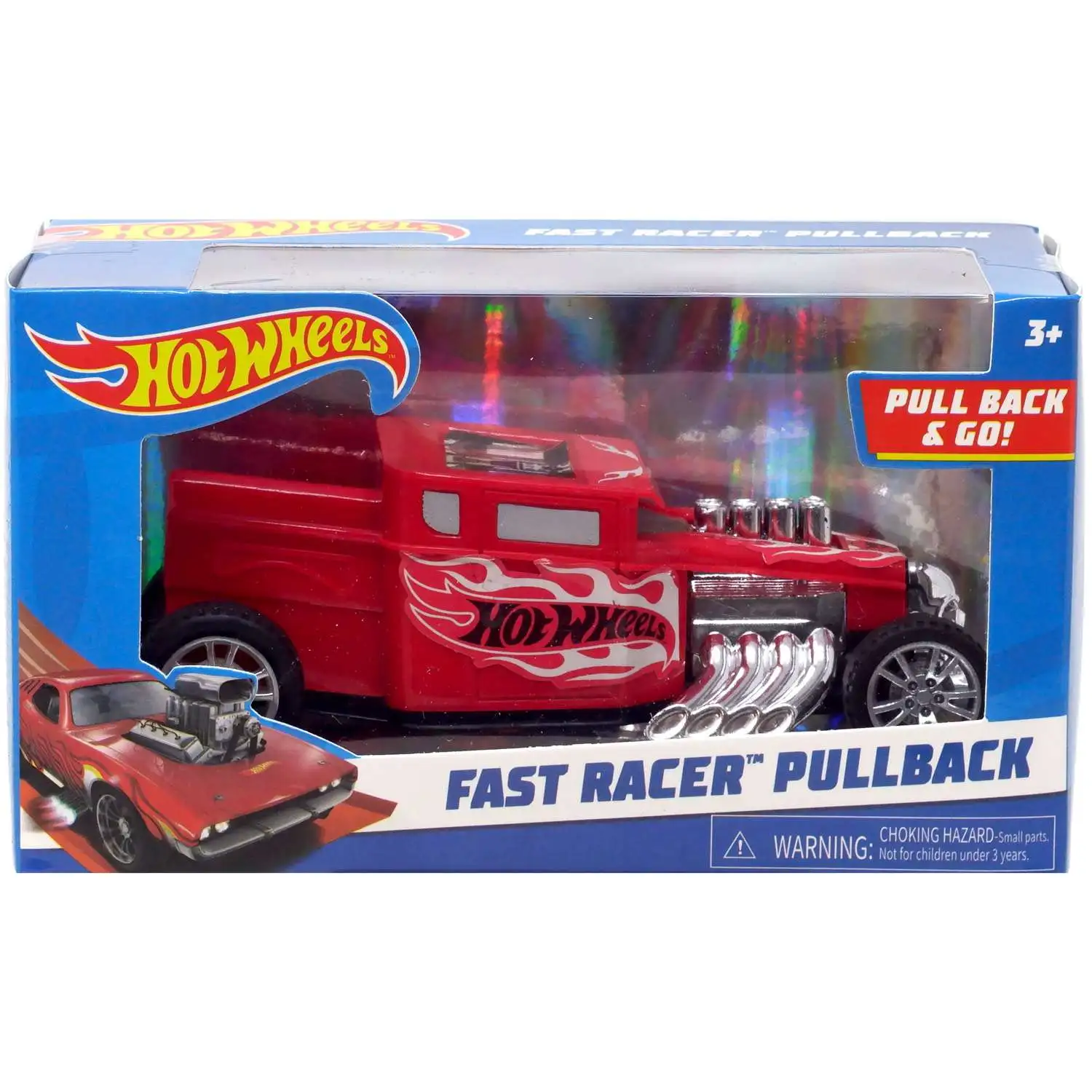 Hot Wheels Fast Racer Pullback Bone Shaker Pullback Car Red Just Play ...