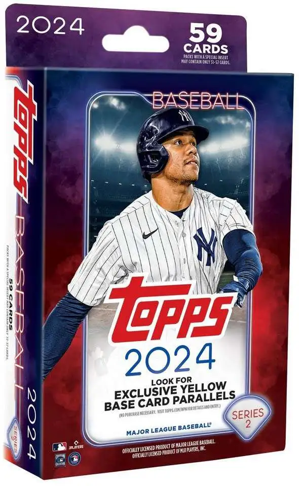 MLB Topps 2024 Series 2 Baseball Trading Card HANGER Box 59 Cards, Exclusive Yellow Parallels ...