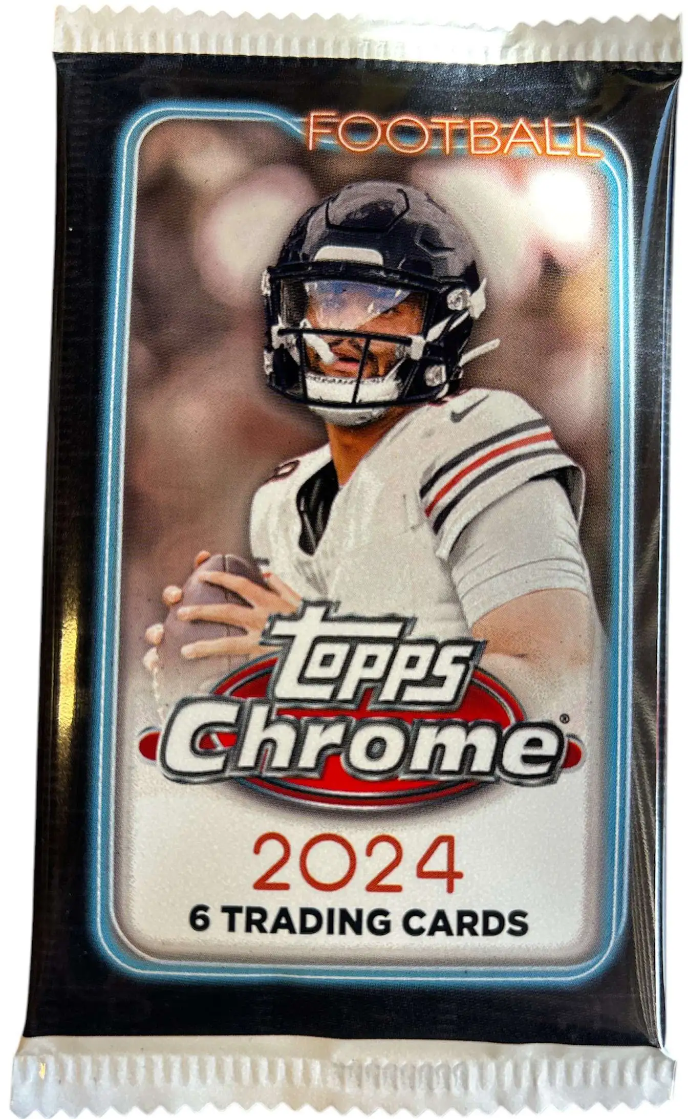 NFL Topps 2024 Chrome Football Trading Card MEGA Pack 6 Cards - ToyWiz