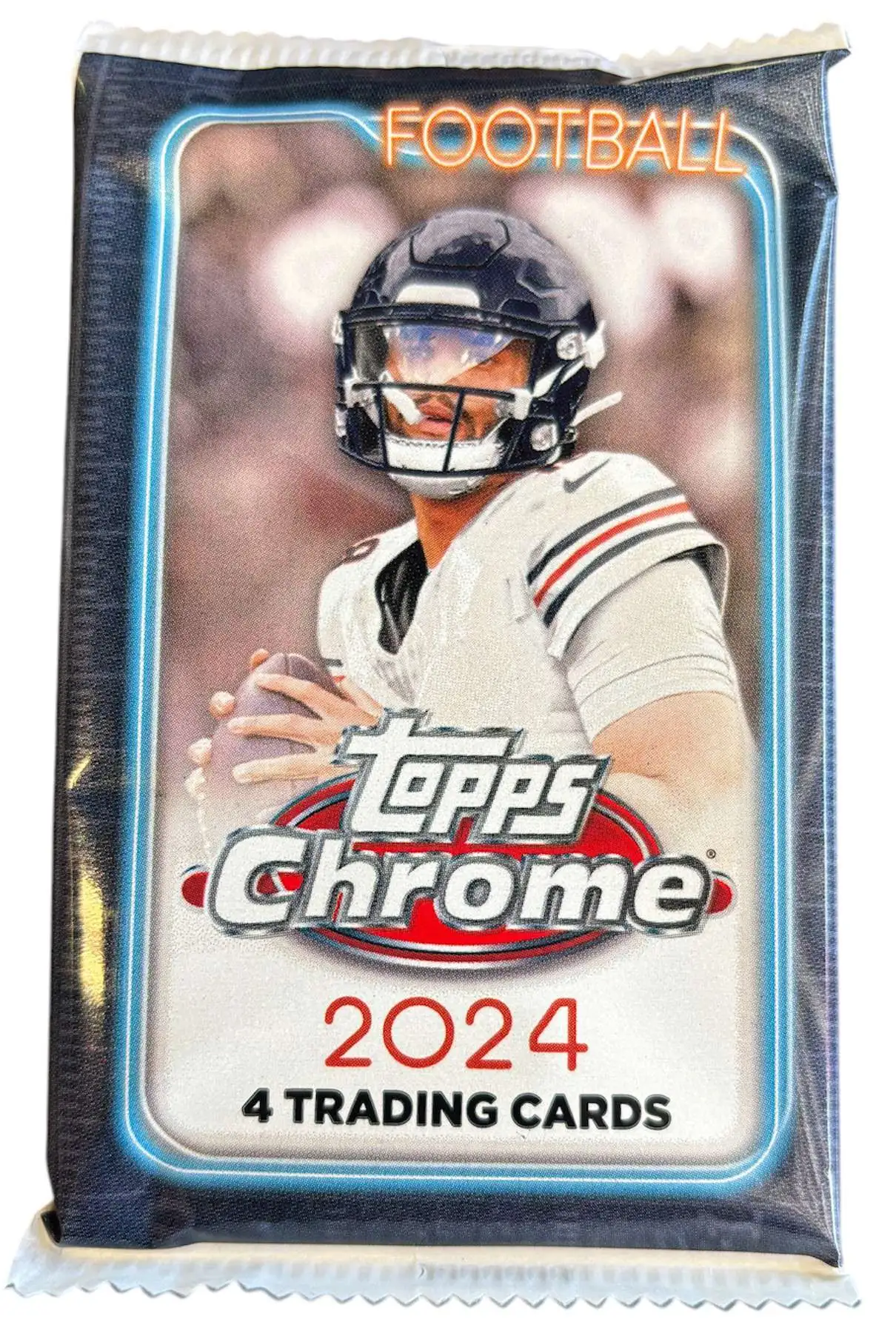 NFL Topps 2024 Chrome Football Trading Card BLASTER Pack 4 Cards - ToyWiz