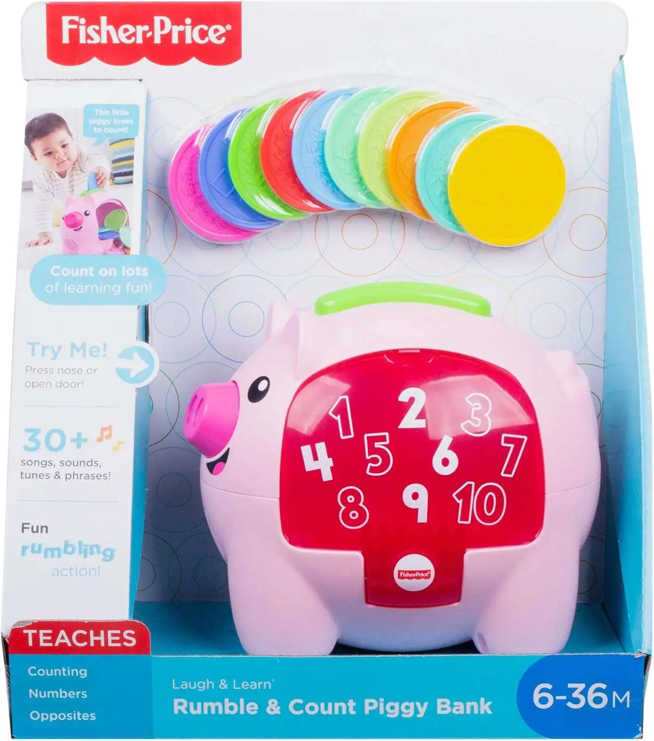 Fisher Price Laugh Learn Count Rumble Piggy Bank - ToyWiz Fisher Price Laugh Learn Count Rumble Piggy Bank - ToyWiz