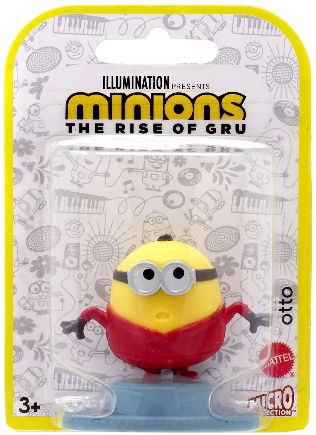 Despicable Me Minions The Rise of Gru Micro Collection Otto 2.5 Mini Figure Red Outfit Mattel ...