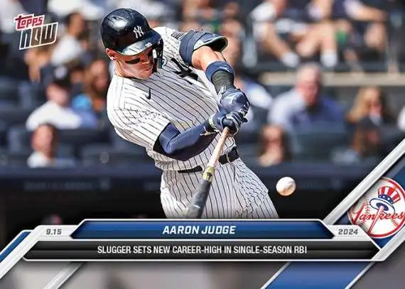 MLB 2024 NOW Baseball Single Card Aaron Judge 702 Slugger Sets New ...