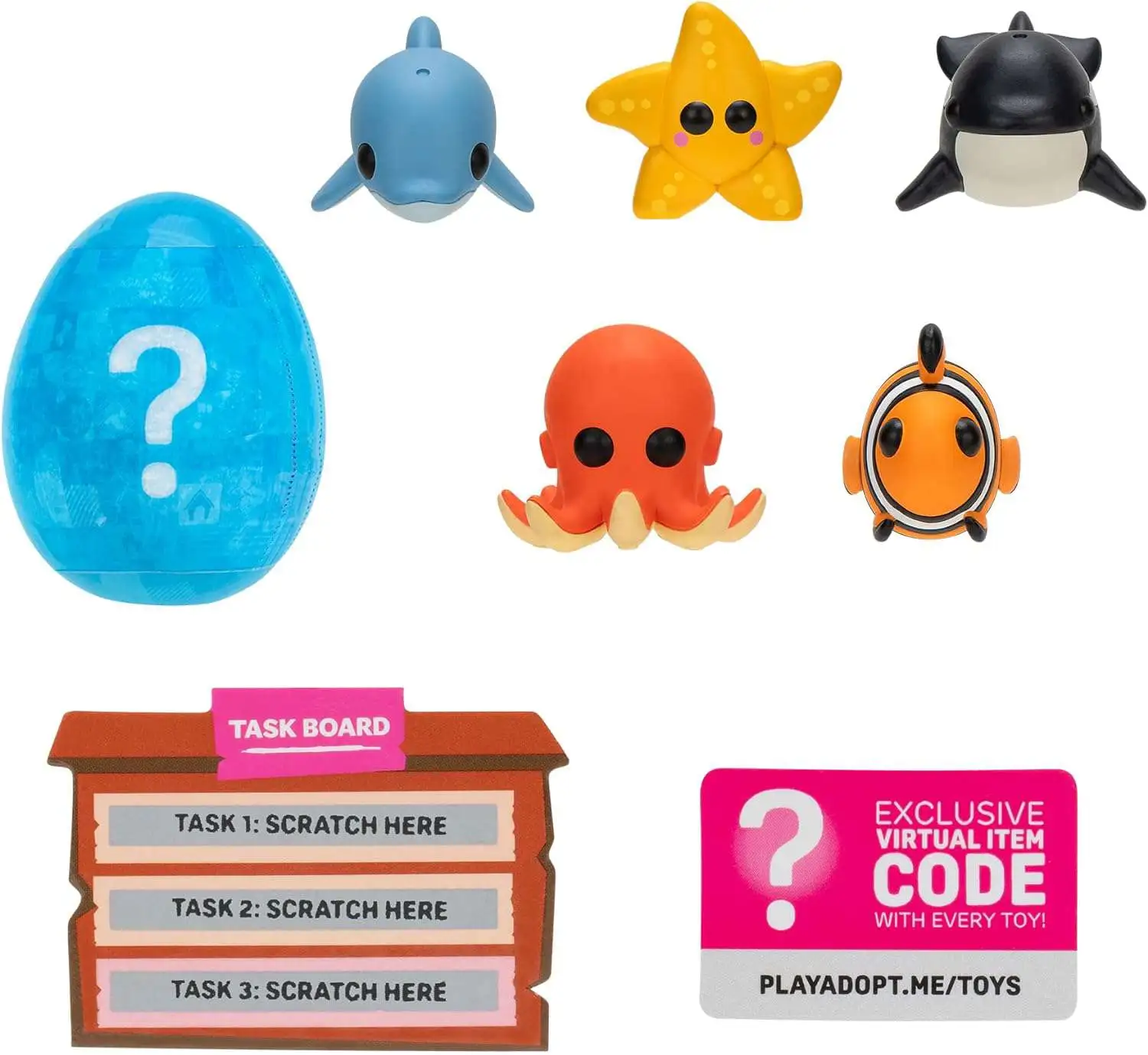 Adopt Me Pets Into the Sea Mini Figure 6-Pack Online Virtual Item ...