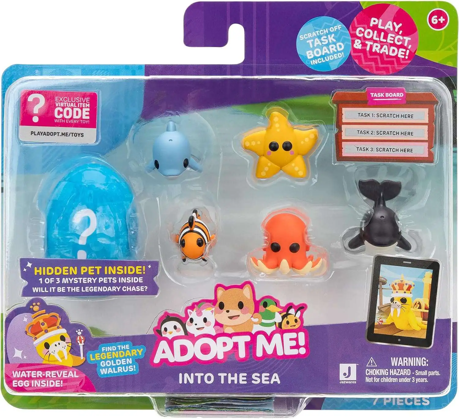 Adopt Me Pets Into the Sea Mini Figure 6-Pack Online Virtual Item ...