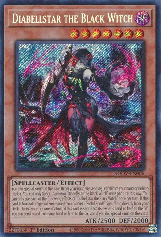 YuGiOh Trading Card Game Age of Overlord Single Card Secret Rare Diabellstar the Black Witch ...