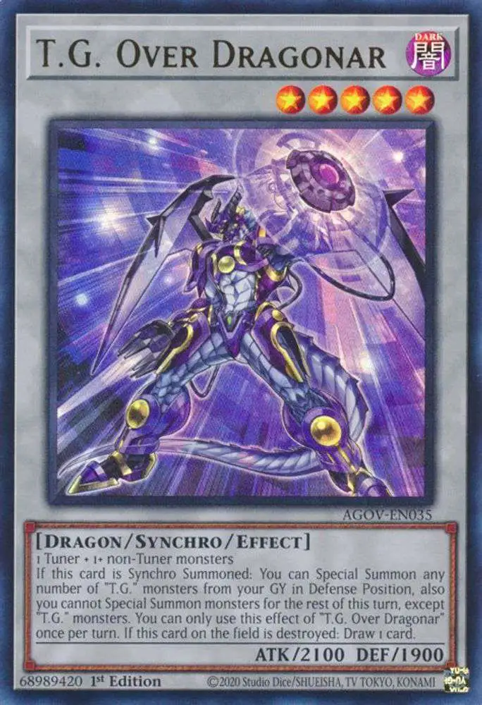 YuGiOh Trading Card Game Age of Overlord Single Card Ultra Rare T.G. Over Dragonar AGOV-EN035 ...