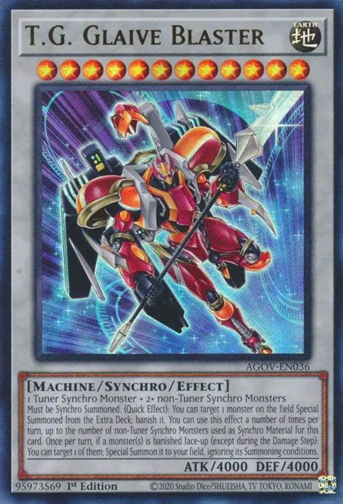YuGiOh Trading Card Game Age of Overlord Single Card Ultra Rare T.G. Glaive Blaster AGOV-EN036 ...