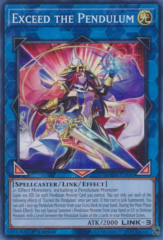 YuGiOh Trading Card Game Age of Overlord Single Card Super Rare Exceed the Pendulum AGOV-EN045 ...
