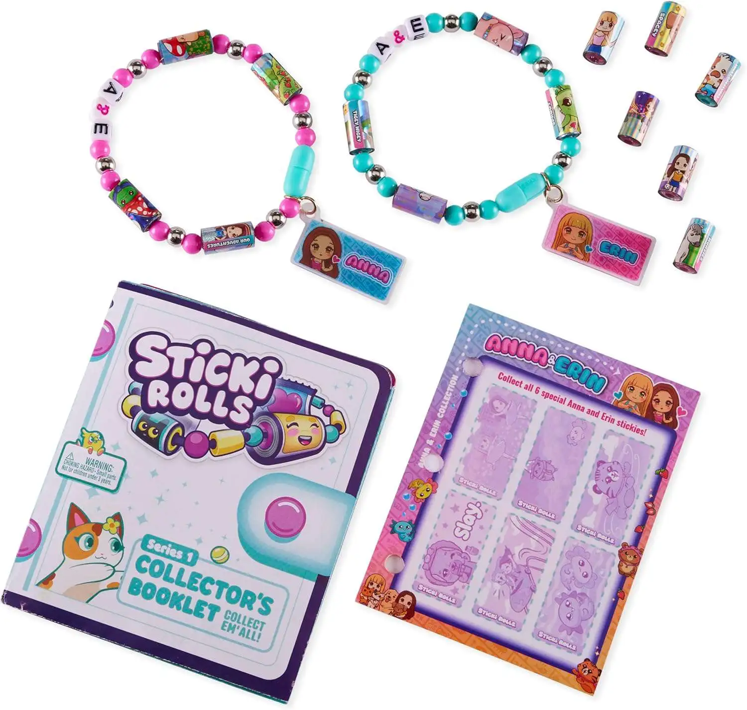 Sticki Rolls Anna Erin Friendship Bracelets 2-Pack 160 Stickers Sky ...
