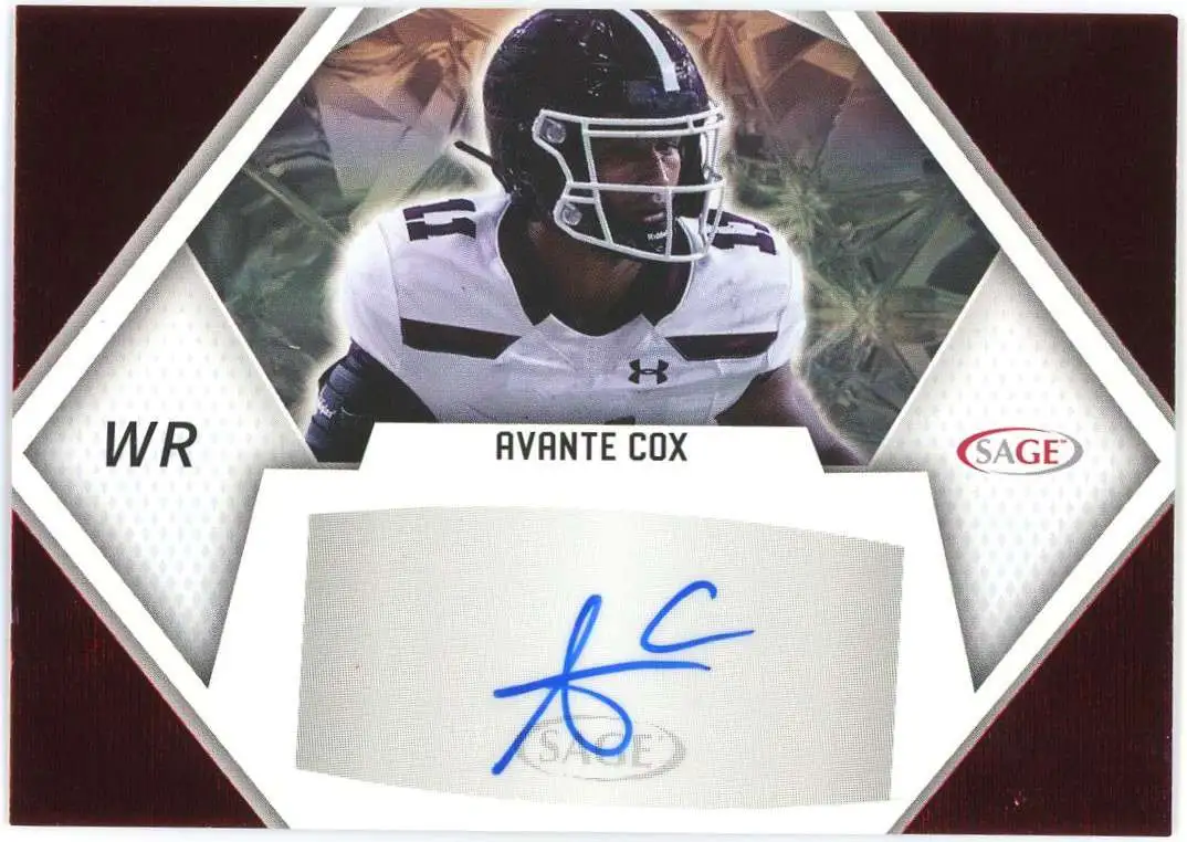 NFL Sage Collectibles 2023 Single Card Red Avante Cox A-AC Autograph ...