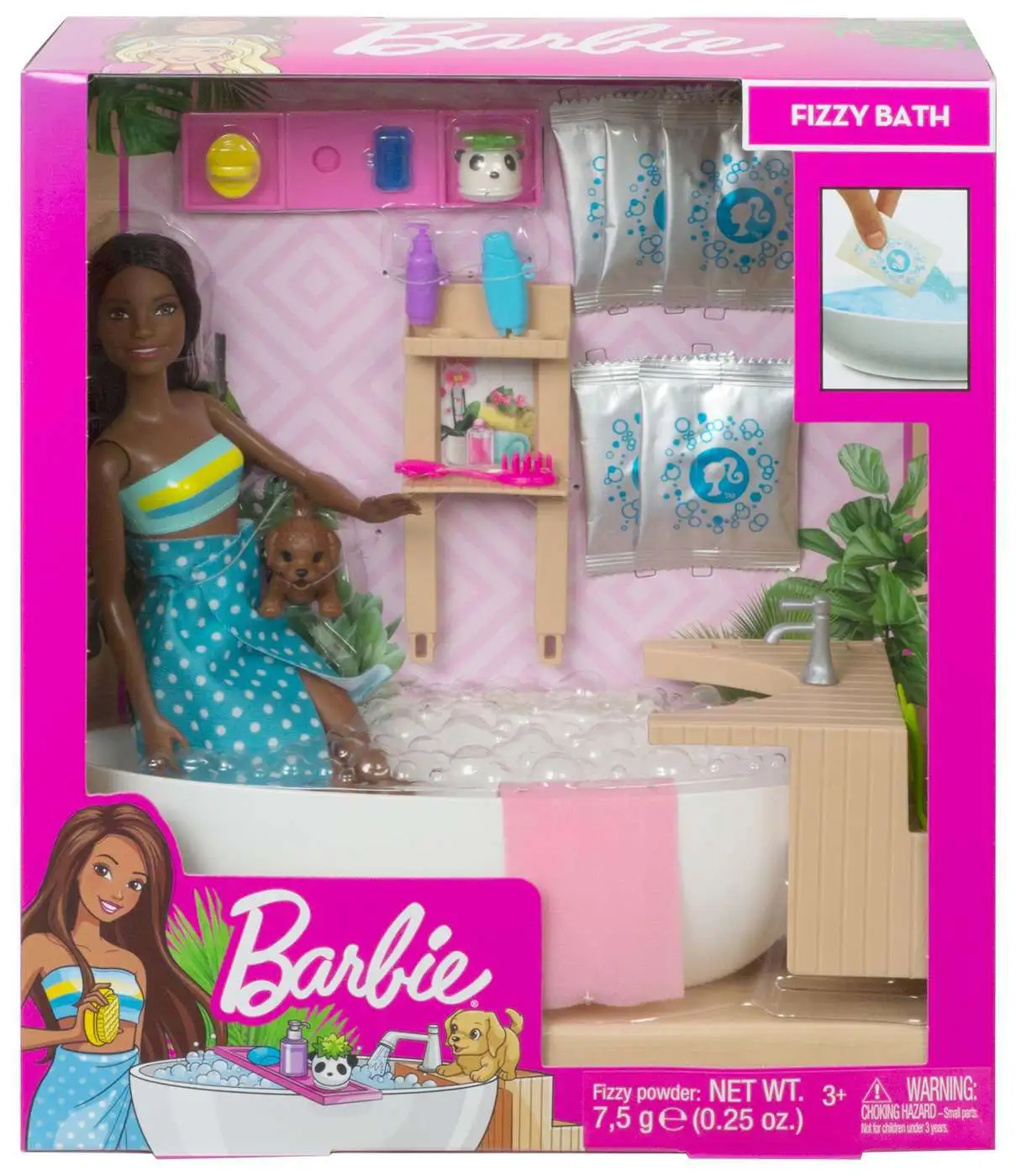 Barbie Fizzy Bath Playset Brunette, Damaged Package Mattel Toys - ToyWiz