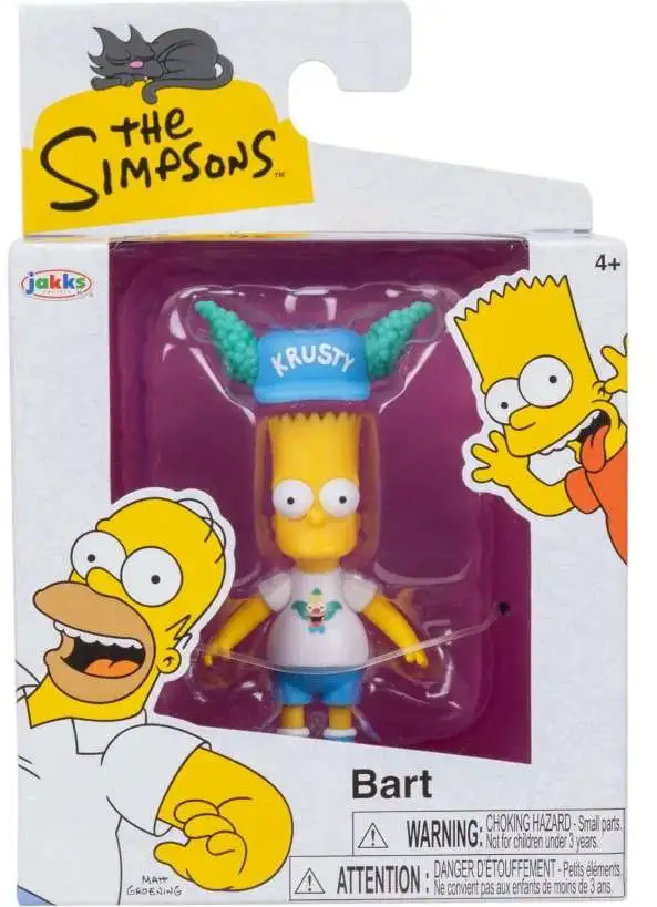 The Simpsons Scaled Figures Wave 3 Bart 2.5 Mini Figure Krusty the Clown Hat Jakks Pacific - ToyWiz