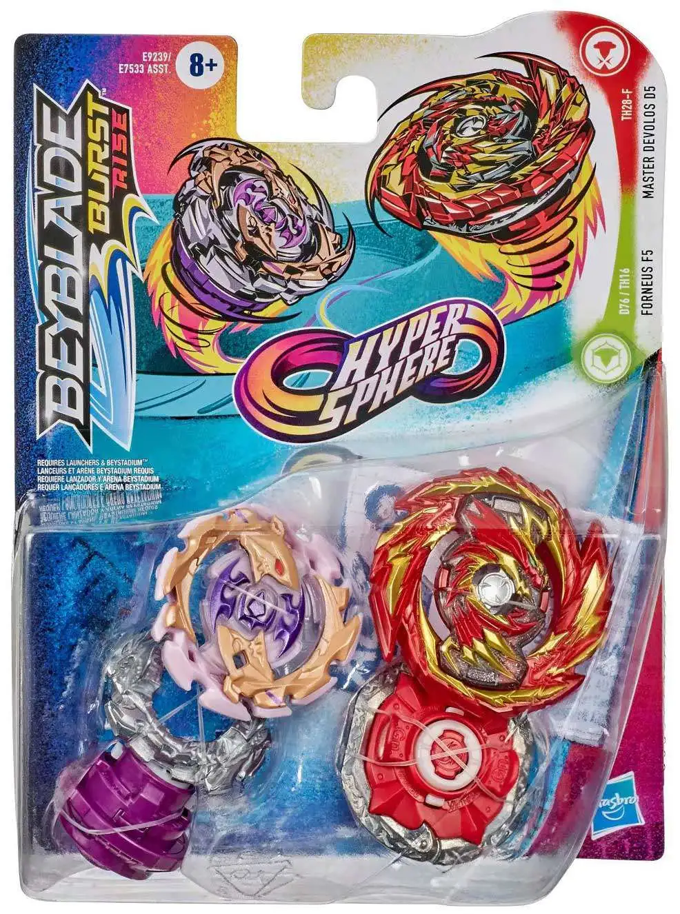 Beyblade Burst Rise Hypersphere Master Devolos D5 Forneus F5 Dual Pack