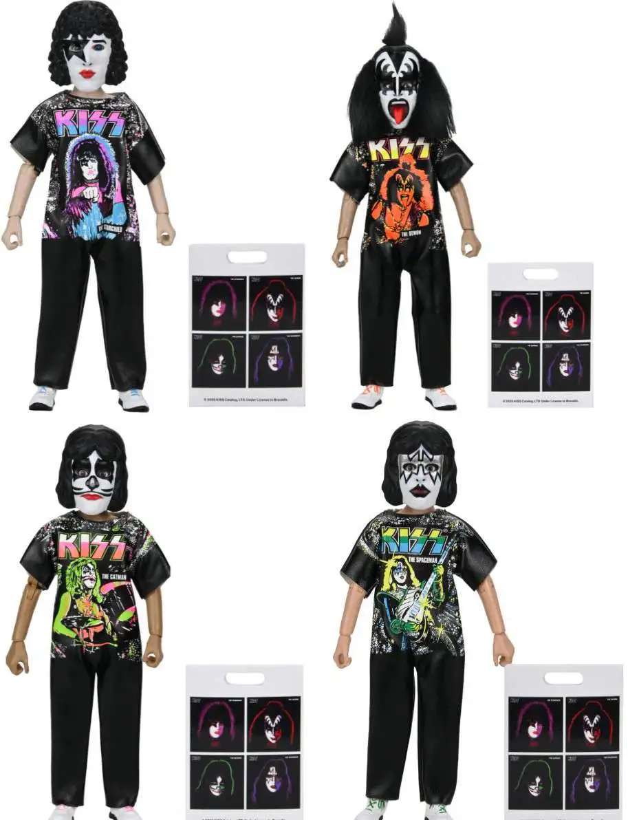 NECA Ben Cooper Costume Kids KISS Starchild, Demon, Spaceman Catman Set ...