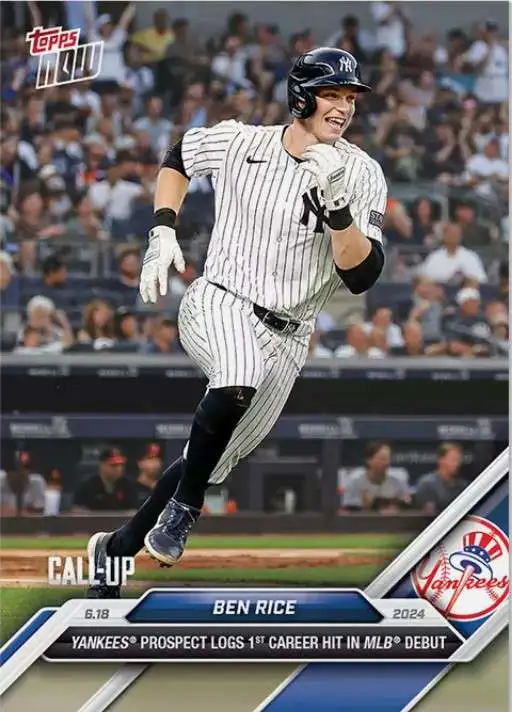 MLB New York Yankees 2024 NOW Baseball Single Card Ben Rice 313 Rookie ...